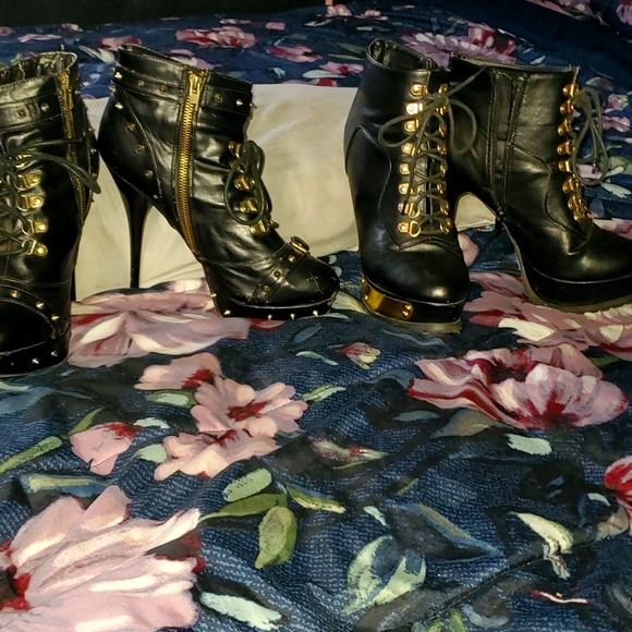 Shoe Dazzle | Shoes | Black Platform Boots Bundle | Poshmark